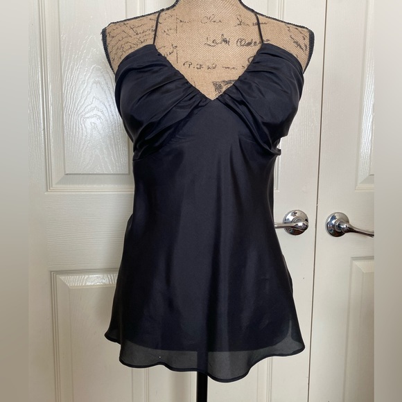 Tops | Sheer Black Halter Top | Poshmark